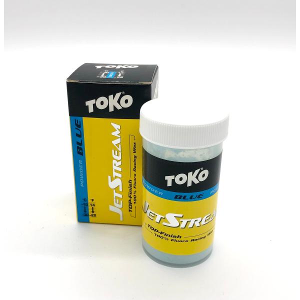 TOKO JET STREAM FFパウダー 30ｇ ブルー対雪温度　-10℃〜-30℃　アイロン目安温度　150℃人工雪、極寒雪対応未使用品ですが、長期保管品・旧パッケージ品に付きお値下げ特価です。