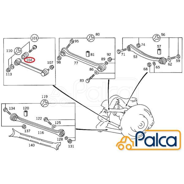 ベンツ リア タイロッド/トレーリングアームブッシュ 1点 W201 W202 W203,S203 C208,A208 C209,A208 ...