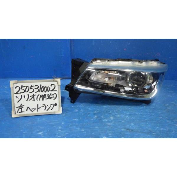 **** 商品説明を必ずご確認ください ****部品管理番号：250531000210900部品名：左ヘッドランプASSY部品メーカー品番：100-59332部品区分：リサイクル品車名：ソリオ車両タイプ名：5ドアハッチバック通称型式：MA3...