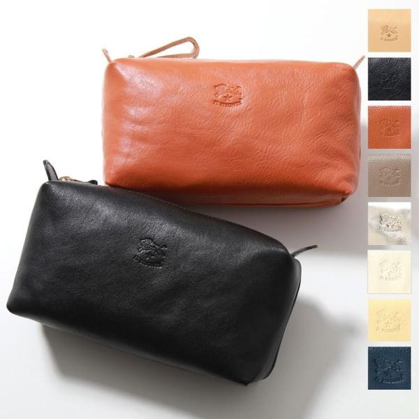 IL BISONTE イルビゾンテ ポーチ SCA012 PV0005 PV0001 PV0012 レディース レザー コスメケース 化粧ポーチ 小物入れ アイコンロゴ 鞄 カラー11色 54_1_5432305495/【2025年春夏新作】