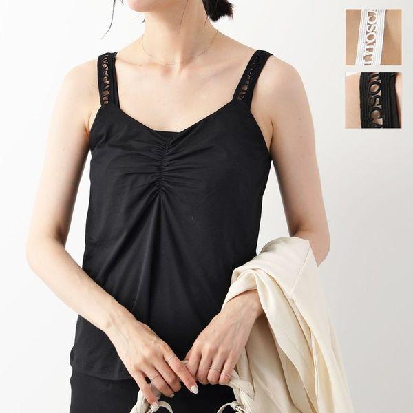 Oscalito オスカリート キャミソール 1401 レディース ギャザー タンクトップ ロゴ カラー2色 シンボリックマクラメ/