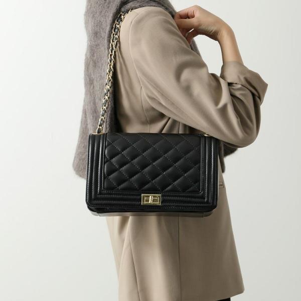 andrea cardone アンドレアカルドネ ショルダーバッグ Matalasse large 2024 レディース マトラッセ チェーン ハンドバッグ Black /【2025年秋冬新作】【cp_ten】