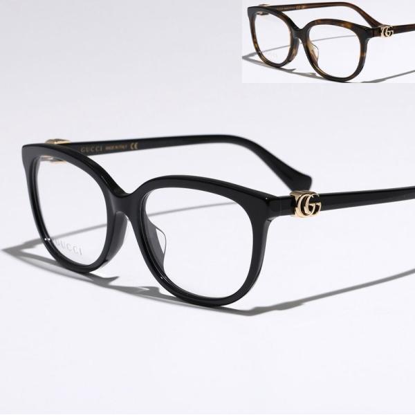 GUCCI グッチ メガネ GG1075O GG1075OA レディース ウェリントン型 セルフレーム めがね 眼鏡 GGメタルロゴ アジアンフィット 伊達メガネ 黒縁 カラー2色 アイウェア 黒縁メガネ レンズ幅 48 レンズ幅 54/