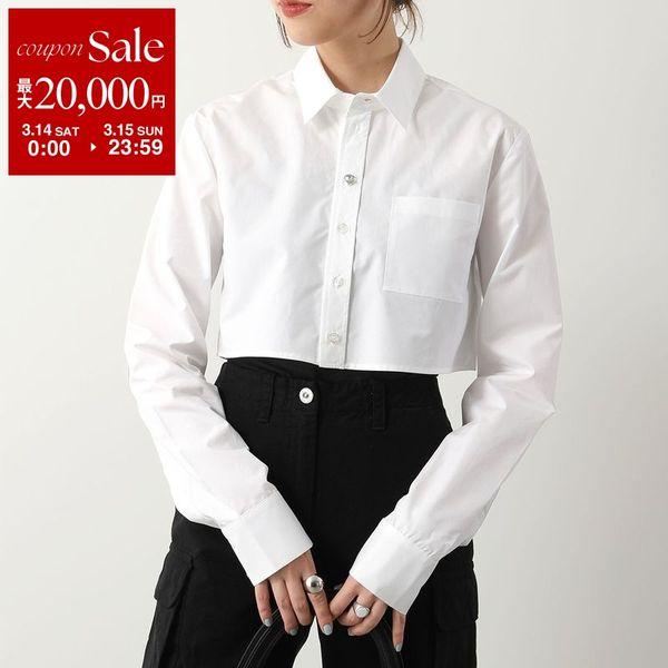Coperni コペルニ シャツ CROPPED SHIRT COPCH27300 レディース ブラウス 長袖 コットン クロップド丈 胸ポケット OPTIC-WHITE レギュラーカラー /