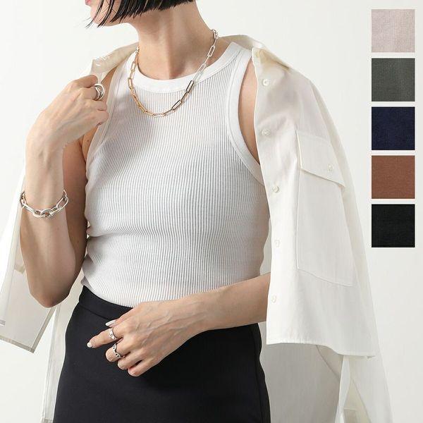 Oscalito オスカリート タンクトップ 7165 レディース リブニット アメリカンスリーブ ノースリーブ コットン カラー6色 Top a costina con scollo americana Ribbed top halter...