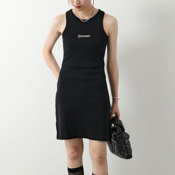 OperaSPORT オペラスポーツ ワンピース BAHIA DRESS K9ED17 レディース コットン ノースリーブ タンクトップ ロゴ刺繍 膝上丈 BLACK タンクドレス/