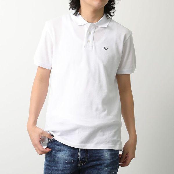 EMPORIO ARMANI エンポリオアルマーニ ポロシャツ 8N1FQ2 1JTKZ メンズ 半袖 イーグルロゴ 鹿の子 コットン 0100/BIANCO-OTTICO /【2025年春夏新作】