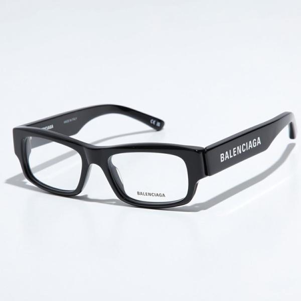 BALENCIAGA バレンシアガ メガネ BB0265O メンズ スクエア型 フルリム セルフレーム 黒縁 眼鏡 めがね 伊達メガネ ダテ アイウェア 001/BLACK-BLACK-TRANSPAR レンズ幅 53/