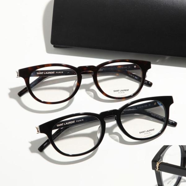 SAINT LAURENT サンローラン メガネ SL M123/F メンズ オーバル型 セルフレーム 黒縁 眼鏡 めがね メタルロゴ アイウェア カラー2色 レンズ幅 51 伊達メガネ フルリム/