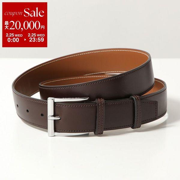 J.M.WESTON ジェイエムウエストン ベルト 703515400S00 メンズ レザー ゴ メタルバックル ダークブラウン /