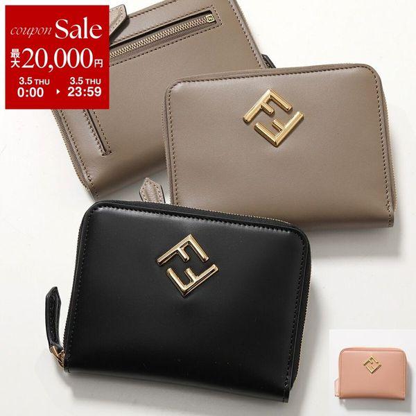 FENDI フェンディ 二つ折り財布 8M0508 ALV4 レディース FFダイヤモンド レザー メタルロゴ ジップアラウンド ミニ財布 カラー3色 8M0508ALV4F0KUR 8M0508ALV4F1N1G 8M0508ALV4F1...