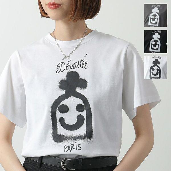 DEVASTEE デヴァステ Tシャツ R3FWTP001 レディース 半袖 カットソー コットン アイコンスプレー ロゴプリント クルーネック ロゴT カラー3色 丸首/