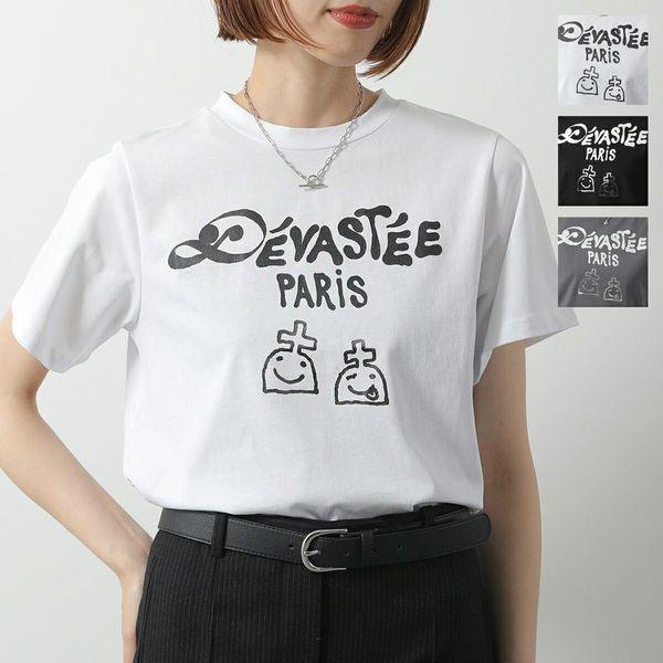DEVASTEE デヴァステ Tシャツ R3FWTP018 レディース 半袖 カットソー コットン ロゴプリント クルーネック ロゴT カラー3色 丸首/