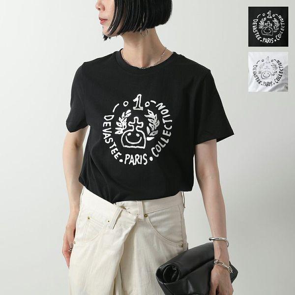 DEVASTEE デヴァステ 半袖 Tシャツ R3SMTP015 レディース コットン クルーネック ロゴプリント カットソー カラー2色 丸首 DEBBY デビー/