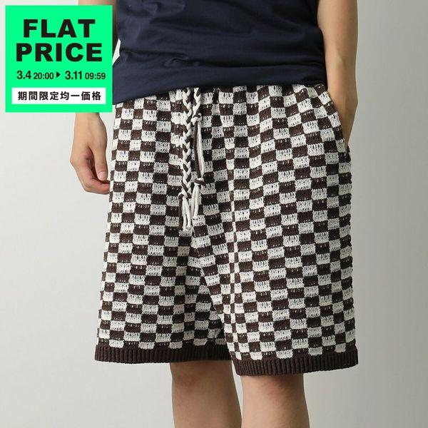 ATOMOFACTORY アトモファクトリー ハーフパンツ PE24AFU44 メンズ イタリア製 チェック柄 ニット セットアップ可能 MORO/AVORIO BERMUDA SCACCHI バミューダ スキャッキ/【flat_price】