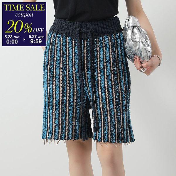 ATOMOFACTORY アトモファクトリー ハーフパンツ PE24AFU43 レディース イタリア製 ニット セットアップ可能 BLU/AZZURRO/BEIGE BERMUDA RIGA VERTICALE バミューダ リガ バーチカル...