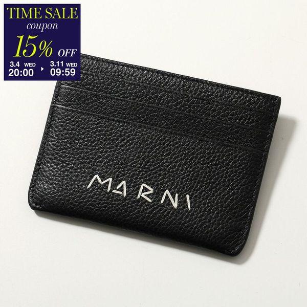 MARNI マルニ カードケース PFMI0104U0 P6533 レディース レザー ロゴ刺繍 ミニ財布 パスケース 定期入れ 00N99 PFMI0104U0P653300N99 /【2025年秋冬新作】【cp_fifte】