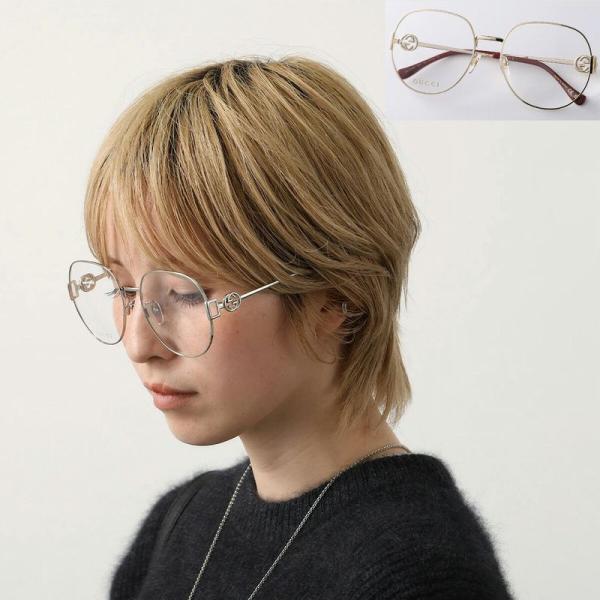 GUCCI グッチ メガネ GG1208O レディース ボストン型 メタルフレーム 細フレーム フルリム クリングスタイプ めがね 眼鏡 アイウェア カラー2色 レンズ幅 58 GGメタルロゴ 伊達メガネ/