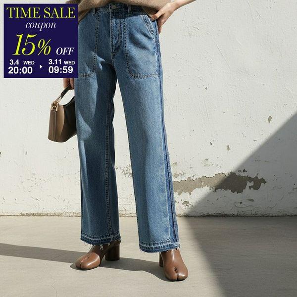 Le Melange ル・メランジュ ジーンズ  8553501 レディース デニム サイドライン 060/BLUE /【2025年秋冬新作】【cp_fifte】