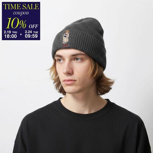 Polo Ralph Lauren ポロラルフローレン ニット帽 PC1451 メンズ ビーニー ニットキャップ テディベア ロゴ刺繍 リブ 帽子 032 /【2025年秋冬新作】