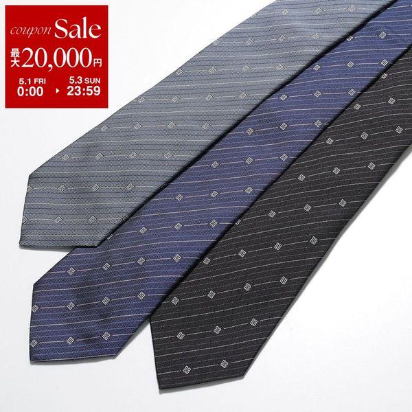 GIVENCHY ジバンシィ ネクタイ J6221 メンズ シルクタイ レギュラータイ ストライプ 4Gエンブレム カラー3色 /【2025年秋冬新作】