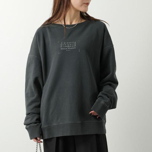 MAISON MARGIELA メゾンマルジェラ スウェットシャツ S50GU0235 M25019 レディース 長袖 クルーネック トレーナー オーバーサイズ スタンプロゴ コットン リブ ダメージ加工 969 S50GU0235M250...
