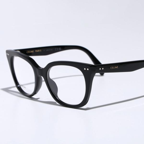 CELINE セリーヌ メガネ CL50116I レディース ウエリントン型 スクエア セルフレーム フルリム ロゴ アイウェア 黒縁 めがね 眼鏡 伊達メガネ 001 レンズ幅 52/【2025年秋冬新作】