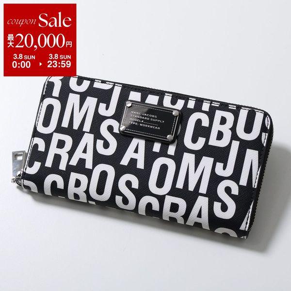 MARC JACOBS マークジェイコブス ラウンドファスナー財布 4S4SMP012S02 レディース エコレザー シグネチャー ロゴ 総柄 005/BLACK/WHITE /【dc_kikaku】