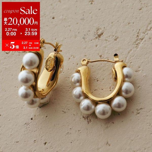 Kenneth Jay Lane ケネス ジェイ レーン フープピアス 5365EGP レディース パール アクセサリー ゴールド /【2026年春夏新作】