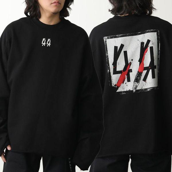 44 LABEL GROUP フォーティーフォーレーベルグループ トレーナー MONK CREWNECK モンク クルーネック B0030585 FA583 メンズ スウェット P624/BLK+STICKA-SLEEVE スエット 長袖 ...