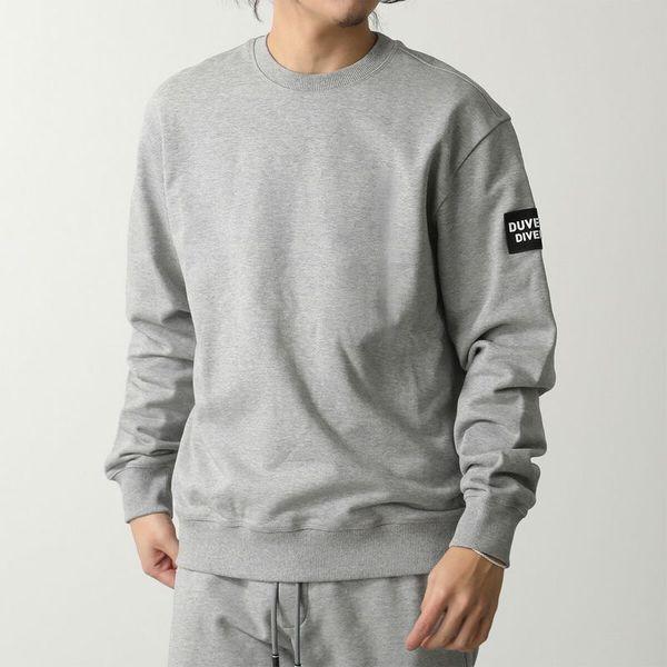 Duvetica デュベティカ スウェットシャツ VUMT00414 メンズ 長袖 コットン クルーネック ロゴ トレーナー リブ GRIGIO-POLVERE-MELANGE/MGS スエット 丸首/
