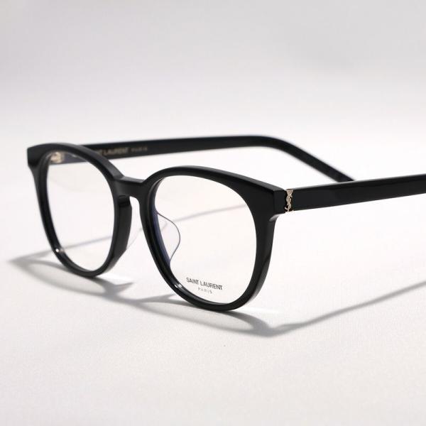 SAINT LAURENT サンローラン メガネ SL M111/F レディース ウェリントン型 セルフレーム フルリム  めがね 眼鏡 ロゴ アイウェア 伊達メガネ 黒縁メガネ 001/BLACK-BLACK-TRANSARENT レンズ...
