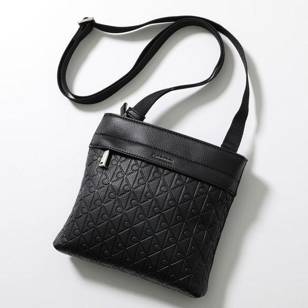 Calvin Klein カルバンクライン ショルダーバッグ EMBLEM AOP EMBOSS FLATPACK LV04D3229G メンズ エコレザー ロゴ 鞄 UB1/Black/ クロスボディ フェイクレザー ポシェット/【202...