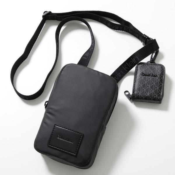 Calvin Klein カルバンクライン ショルダーバッグ PUFFER UTILITY PHONE CROSSBODY LV04D1115G メンズ コインポケット付き 撥水 ロゴ 鞄 UB1/Black クロスボディ フェイクレザー ...