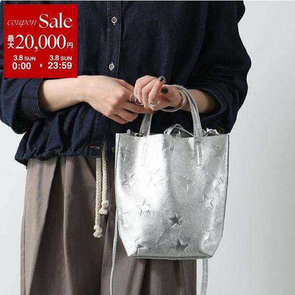 MILLELA FIRENZE ミレッラフィレンツェ ミニトートバッグ 10210657 レディース 星柄 エンボス メタリック ショルダーバッグ ハンドバッグ ポーチ付き 鞄 93/SILVER /【2026年春夏新作】【dc_kikaku】