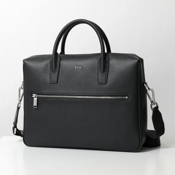 HUGO BOSS ヒューゴボス シングルドキュメントケース Daxter Doc case 50558430 メンズ ブリーフケース メタルロゴ エコレザー 鞄 001 /【2026年春夏新作】