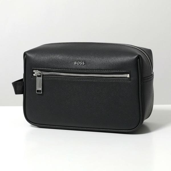 HUGO BOSS ヒューゴボス ウォッシュバッグ Daxter Washbag 50558456 メンズ セカンドバッグ エコレザー ロゴ 鞄 001  /【2026年春夏新作】