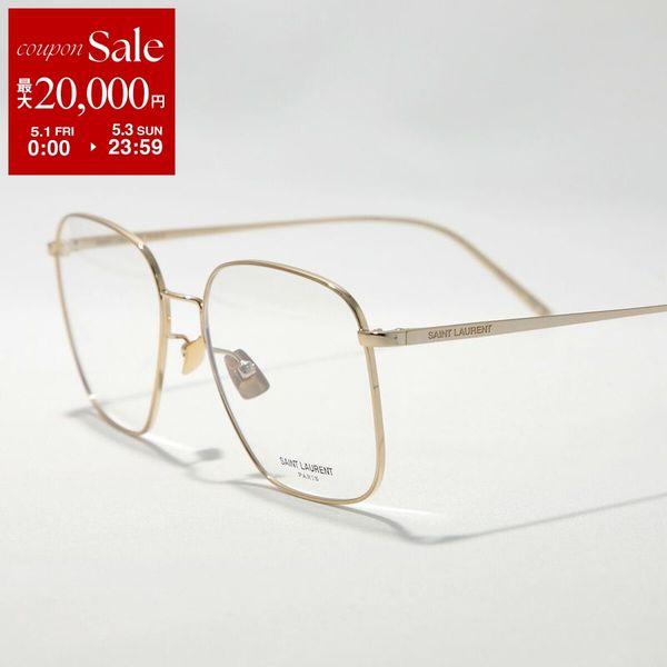 SAINT LAURENT サンローラン メガネ SL 491 レディース メンズ ウェリントン型 メタルフレーム 細フレーム フルリム クリングスタイプ 006/GOLD-GOLD-TRANSPARENT ユニセックス めがね 眼鏡 ロゴ...