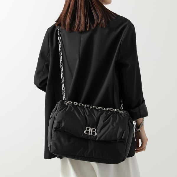 BALENCIAGA バレンシアガ ショルダーバッグ MONACO M モナコ 765945 2AA6C レディース クロスボディ BB icon ロゴ 鞄 1000/BLACK 7659452AA6C1000 ハンドバッグ/