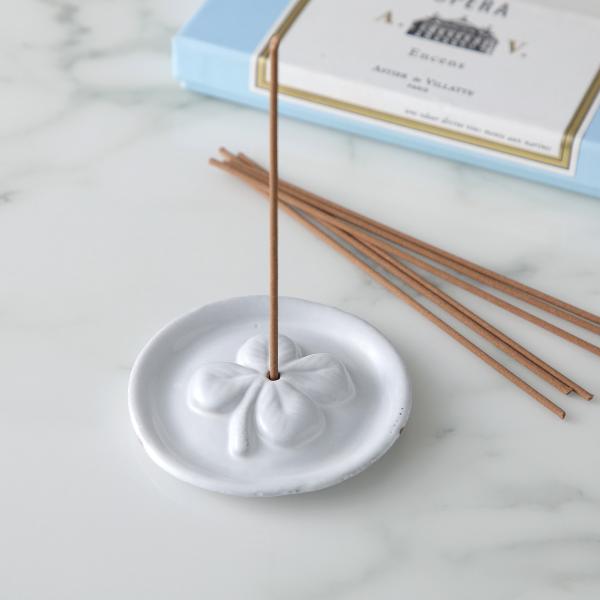 Astier de Villatte アスティエ・ド・ヴィラット インセンスホルダー on Saucer Chance チャンス ENCCHE12 陶器 お香立て 四葉 クローバー 【返品交換不可】 Chance Incense holde...