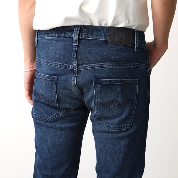 nudie Jeans ヌーディージーンズ デニムパンツ  Thin Finn Black Weft 112918 メンズ ジーンズ テーパード スリム スキニー ストレッチ INDIGO ジーパン Gパン/