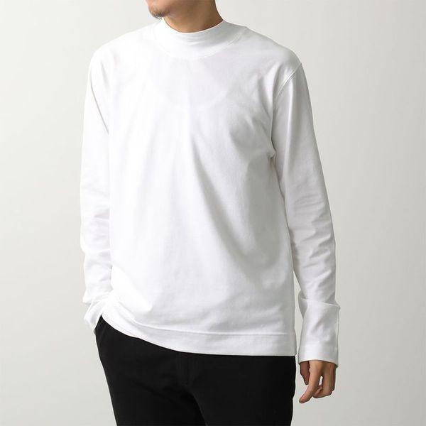 【訳あり-Mのみ】CIRCOLO 1901 チルコロ モックネックカットソー CN4951 メンズ 長袖 Tシャツ ロンT ストレッチ ハイネック 無地 bianco-ottico /【2025年秋冬新作】