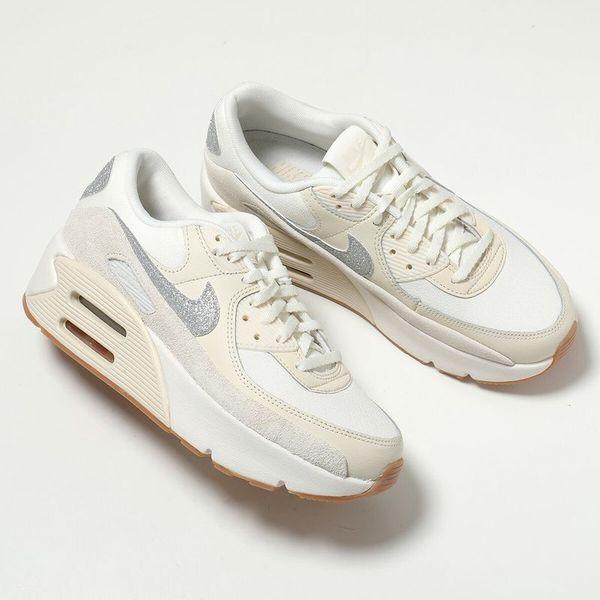 NIKE ナイキ スニーカー AIR MAX 90 LV8 SE エア マックス IR0799-133 レディース ローカット スウェード レザー ラメ 厚底 5cm シューズ 靴 SAIL/MULTI-COLOR-LIGHT スエード/