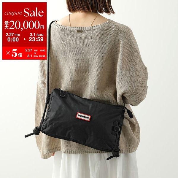 HUNTER ハンター ショルダーバッグ DOZMARY ドズマリー HXRU0021251 レディース クロスボディ ナイロン ラバーロゴ BLACK /