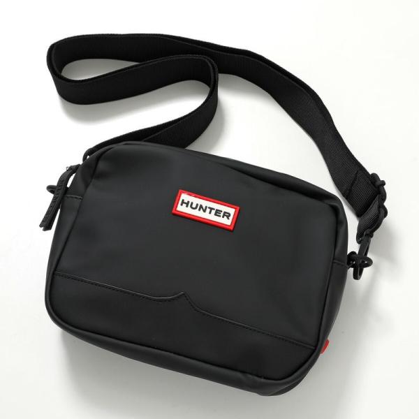 HUNTER ハンター ショルダーバッグ NETHY ネシー HXRU0055252 メンズ クロスボディ ラバーロゴ 鞄 BLACK /