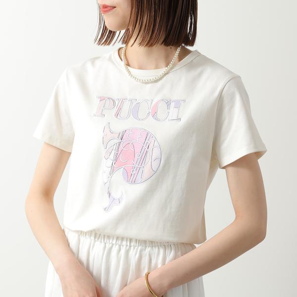 EMILIO PUCCI KIDS エミリオプッチ キッズ Tシャツ PY8A01 Z3672 レディース ガールズ 半袖 カットソー ロゴ刺繍 クルーネック 102LI 【大人もOK】 女の子 丸首/【2026年春夏新作】