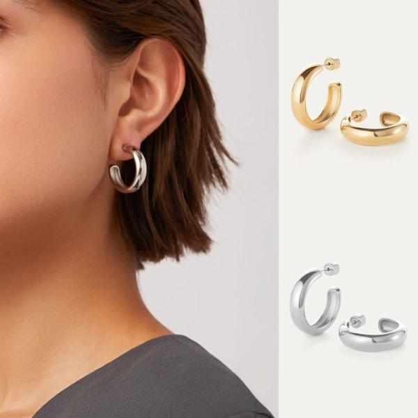 JENNY BIRD ジェニーバード フープピアス Staple Hoops Medium JB3420-HPG JB3420-RH レディース ロゴ 刻印 アクセサリー /【2026年春夏新作】【dc_kikaku】
