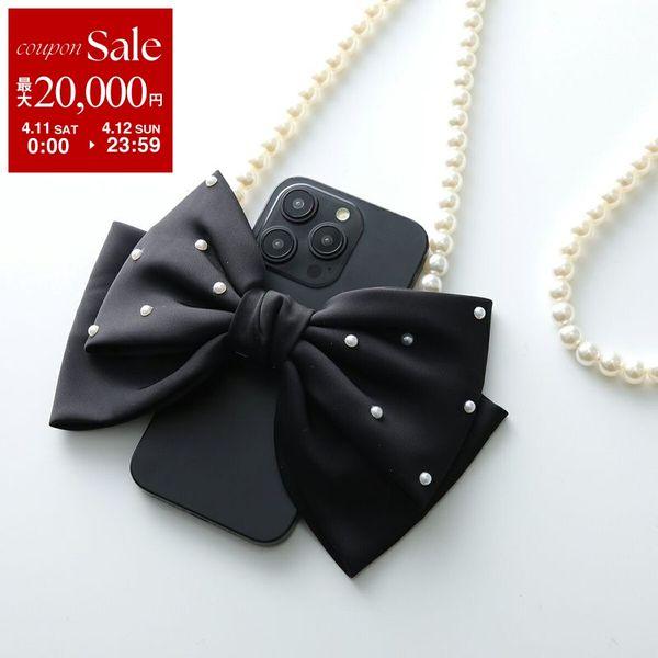 PICCIN ピッチン スマホストラップ 160200 パール付きリボンストラップ スマホショルダー フォンショルダー 91/ブラック /【2026年春夏新作】