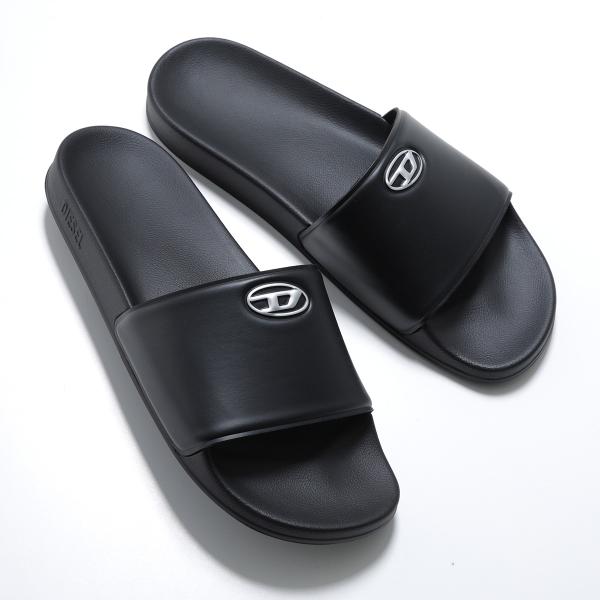 DIESEL ディーゼル スライドサンダル SA-BLOOP Y03915 P7621 メンズ シャワーサンダル Dロゴ シューズ 靴 H7591/BlackSilver /【2026年春夏新作】