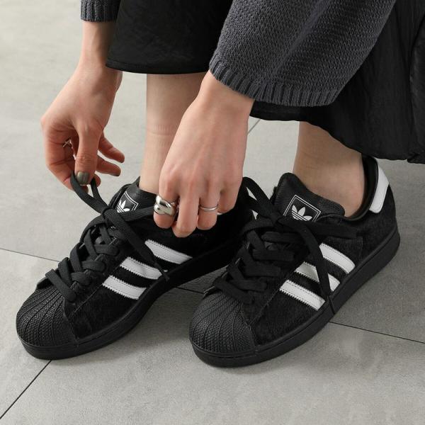 【期間限定！特別価格】adidas Originals アディダスオリジナルス スニーカー SUPERSTAR 2 スーパースター JH9475 レディース ローカット ポニーヘア シューズ 靴 CBLACK/FTWWHT/CBLACK /